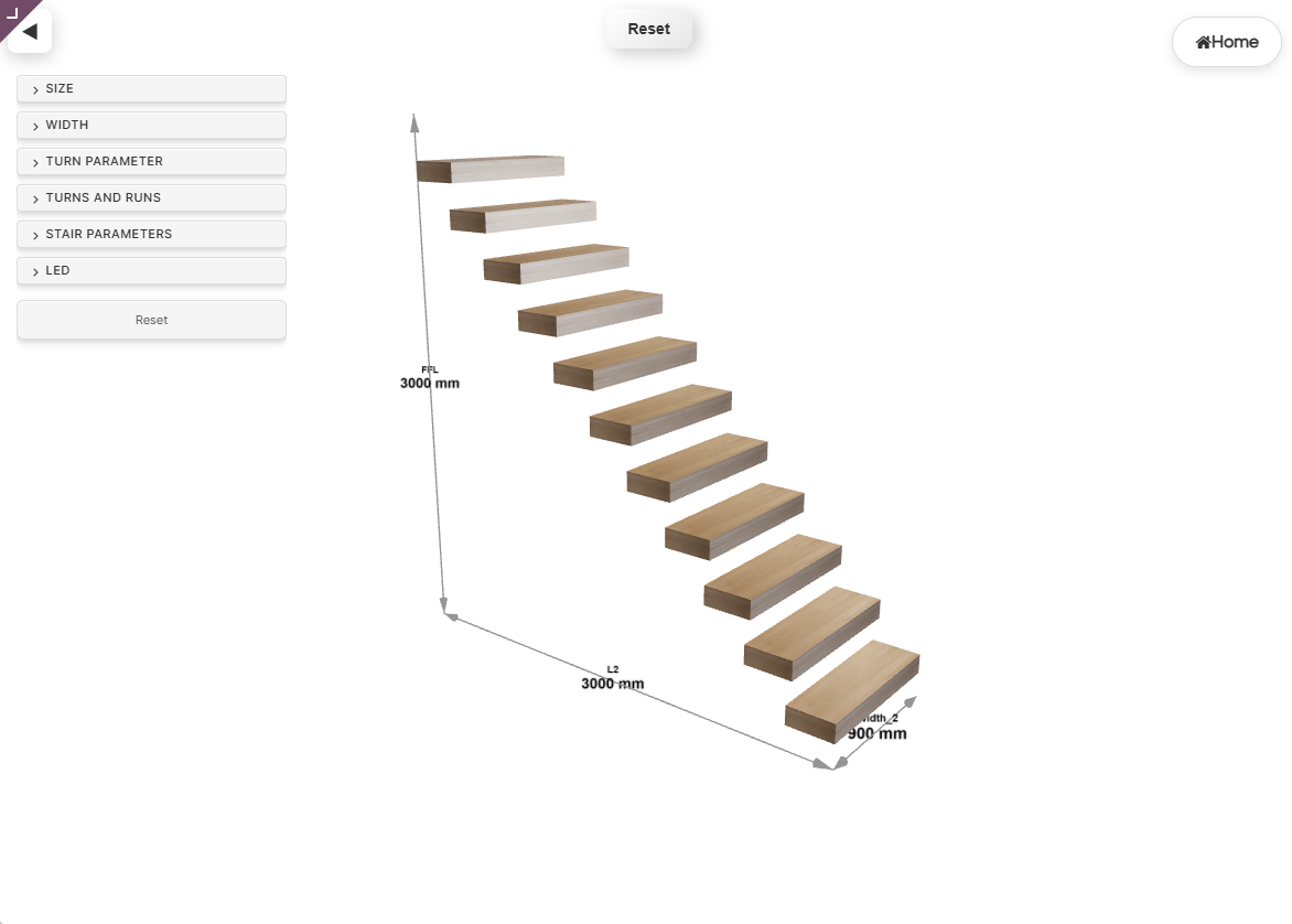 Free 3D Staircase Designer | Instant Price & Quote | OVOMS